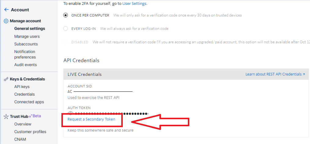 Changing Your Twilio Authentication Token Changing Your Twilio Authentication Token