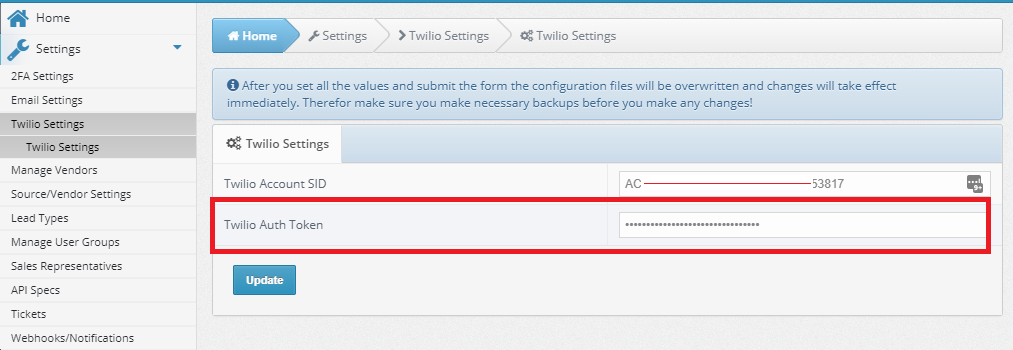 Changing Your Twilio Authentication Token Changing Your Twilio Authentication Token