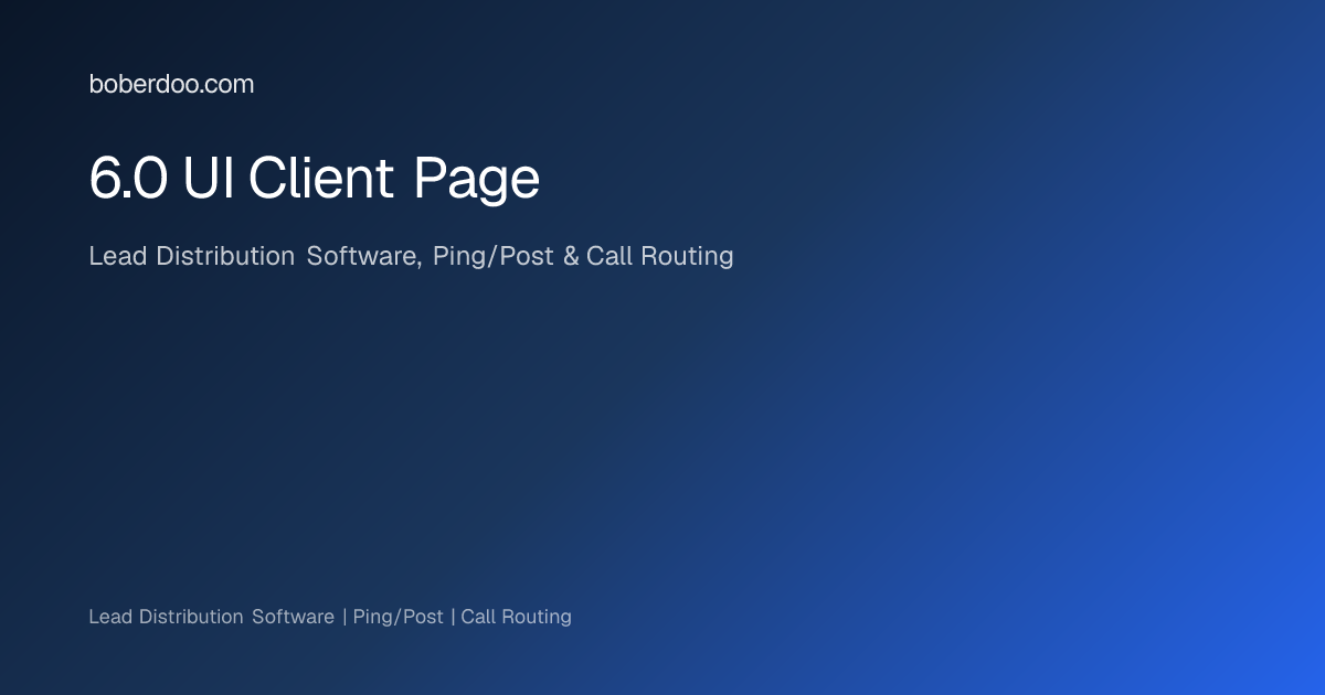 6.0 UI Client Page